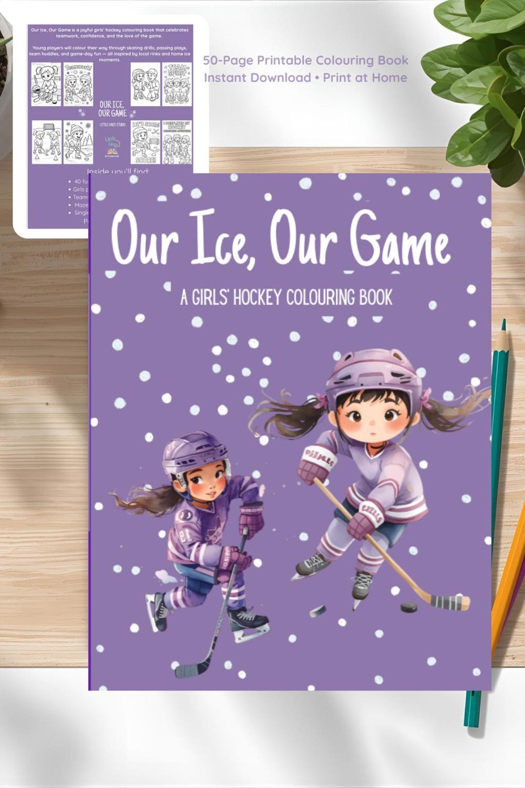 Girls Hockey Colouring Book Printable | Our Ice, Our Game | Hockey ...