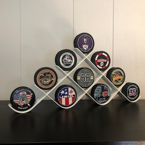 Premium Hockey Puck Display Rack - 10 Puck Holder, Unique Hockey Gift ...