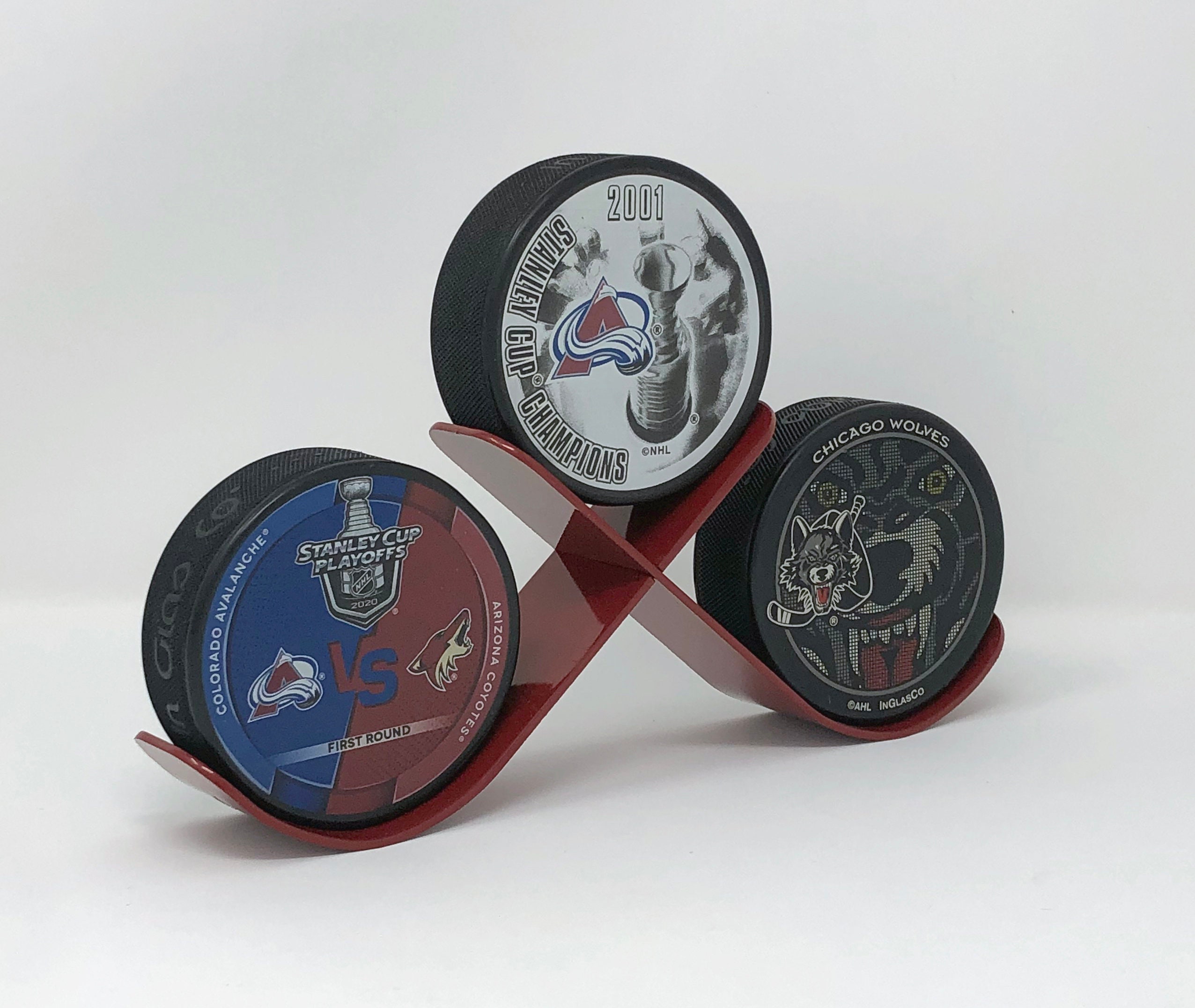 Hockey Puck Display / Holder Red - Made in USA - Trophy Case ...