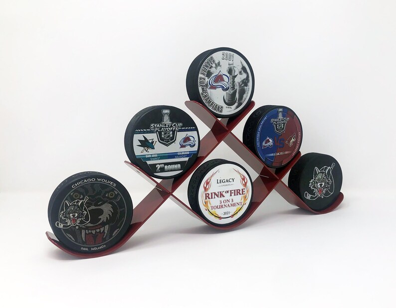 Hockey Puck Display Yellow 6 Puck Holder Made in USA MVP - Etsy