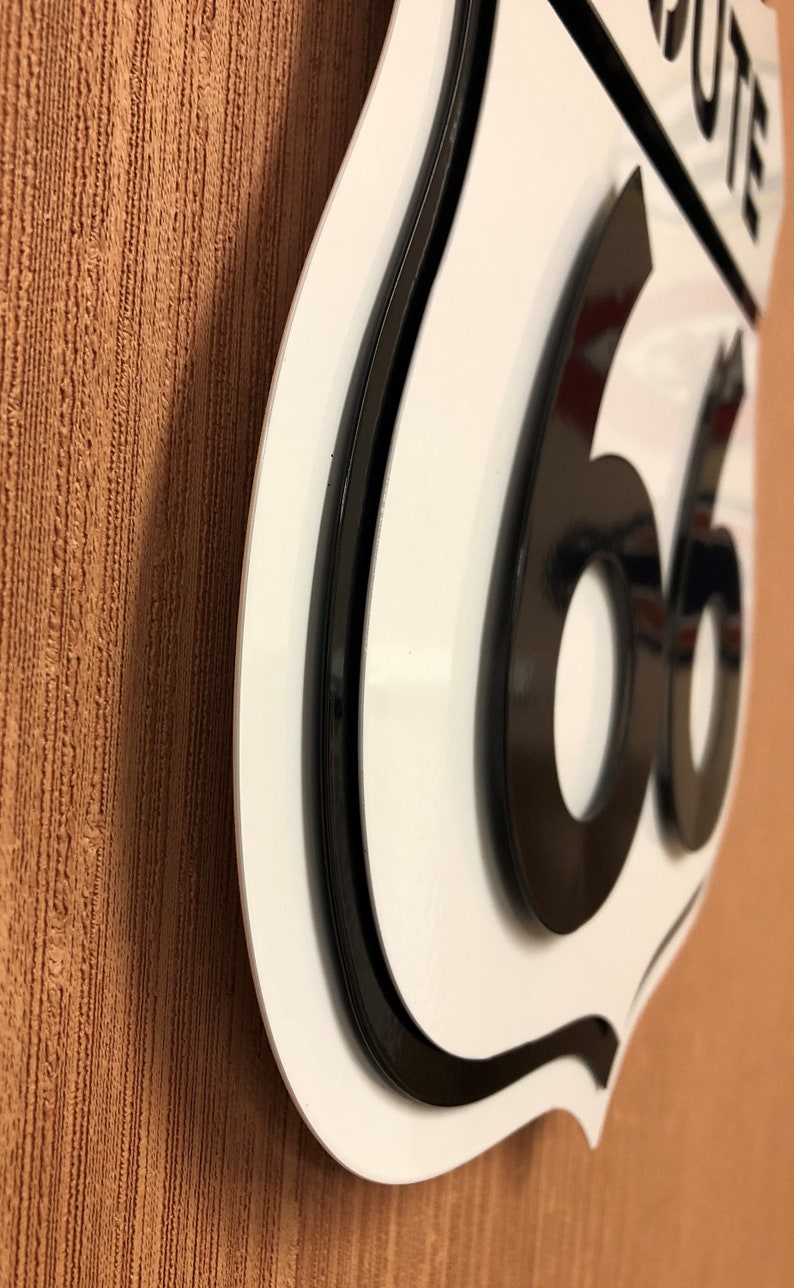 Route 66 Metal Wall Sign 3d Layered Metal Historic Route | Etsy