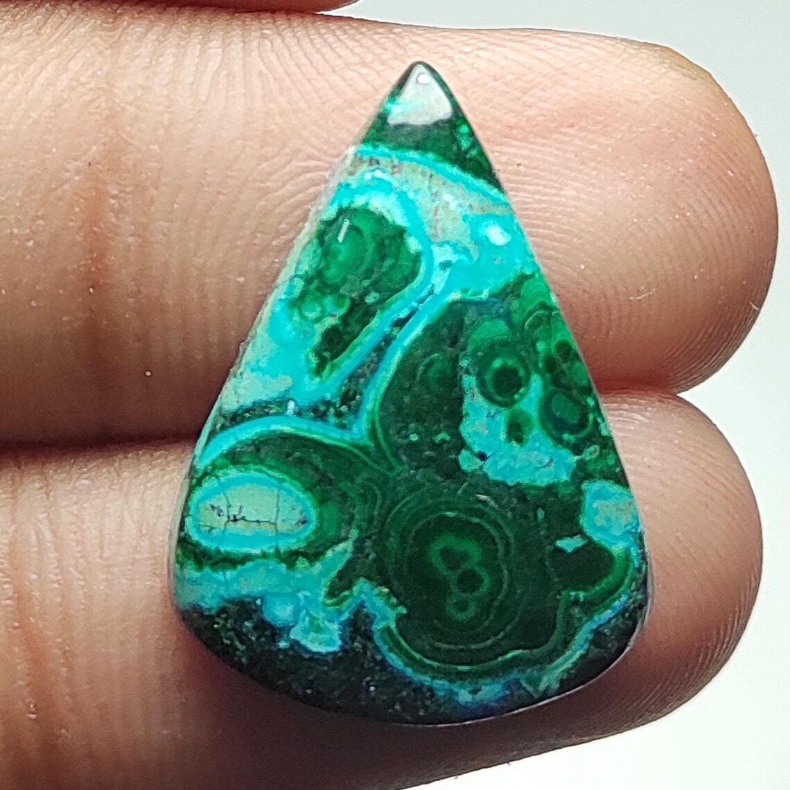 Azurite Malachite Cabochon: Oval Polished Gemstone for Jewelry Making ...