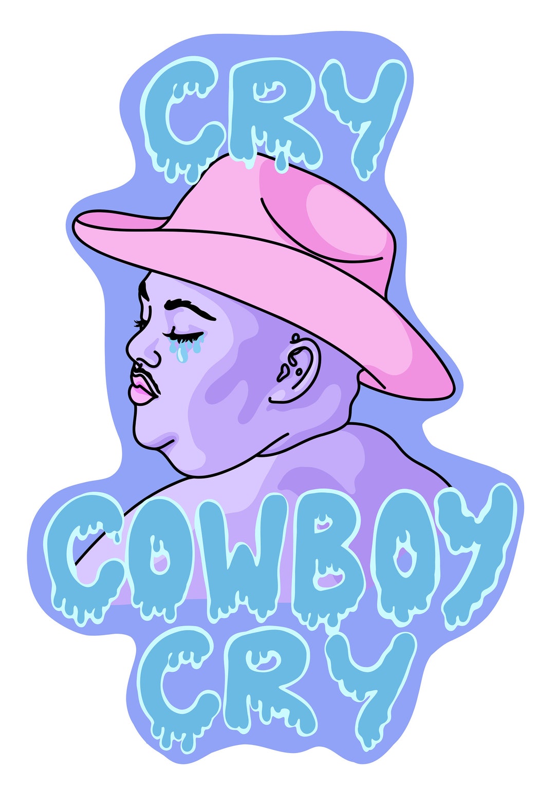 Cry Cowboy Cry. Queer Cowboy Sticker. - Etsy