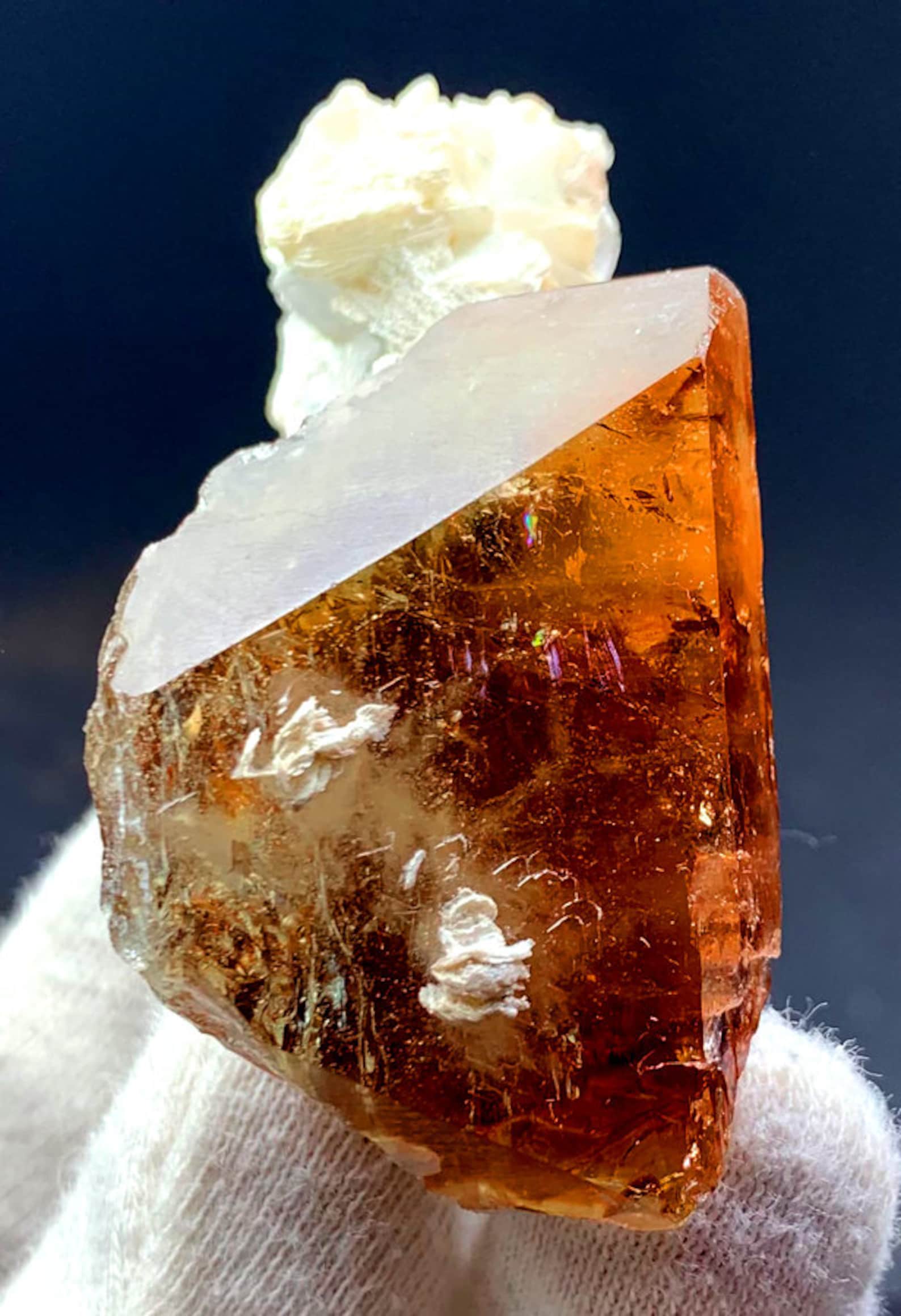 Natural Topaz Crystal With Albite Mineral Specimen From Skardu Pakistan ...
