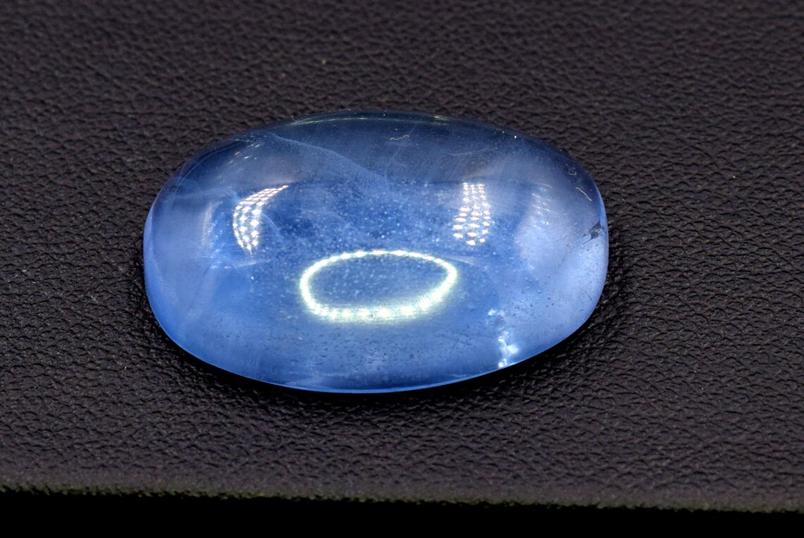 Cat's Eye Aquamarine Cabochon Gemstone Navy Blue Color - 26.50 Carats ...