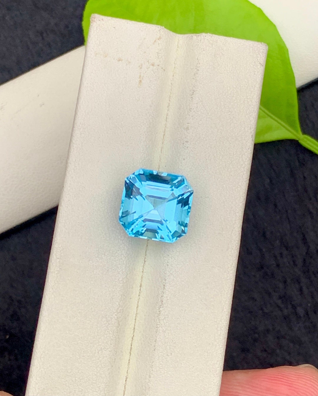 Natural Blue Topaz, Pacific Blue Color Asscher Cut Flawless Topaz ...