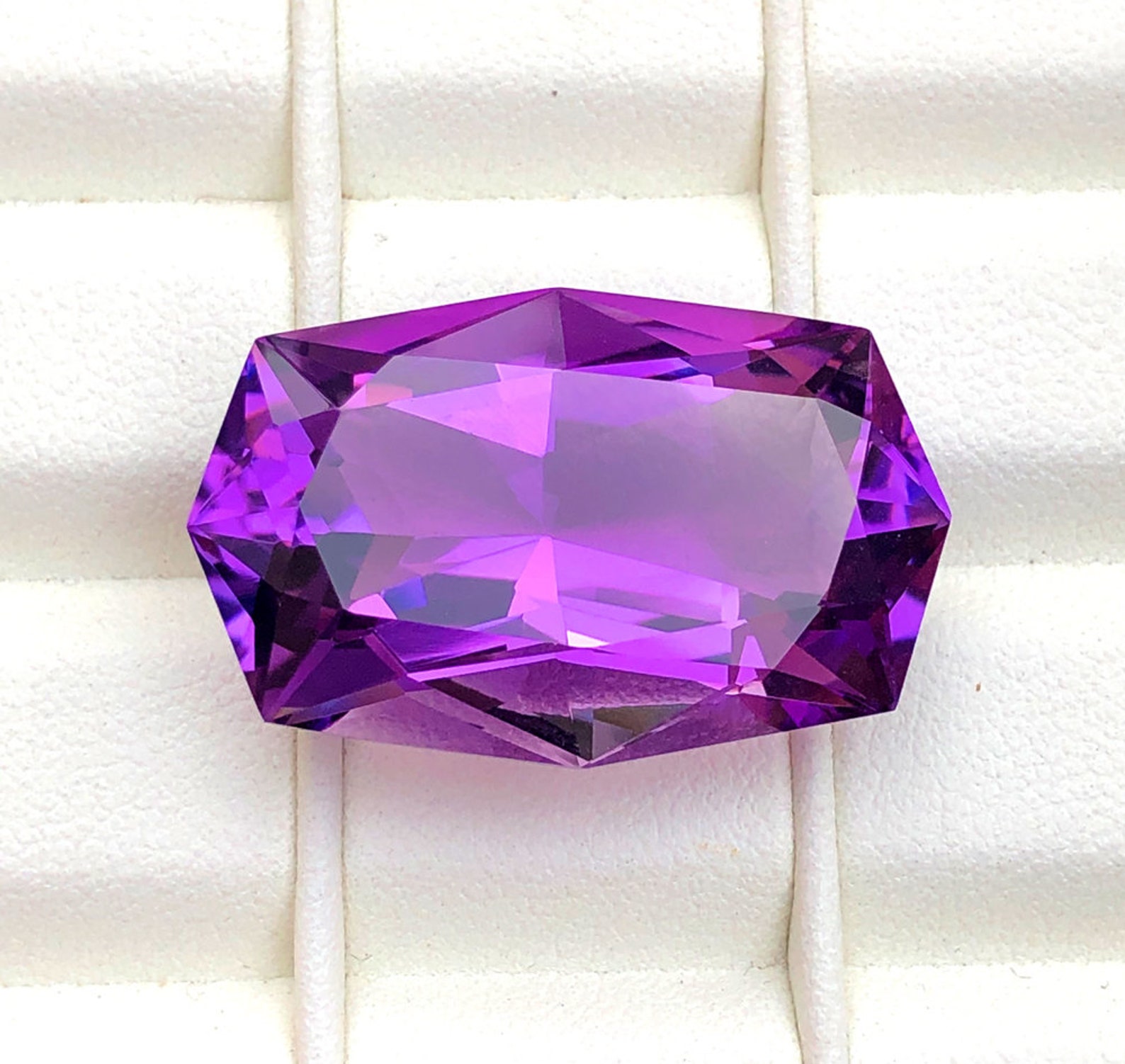 Amethyst , Fancy Custom Cut Purple Amethyst Loose Gemstone 35.60 Carats ...