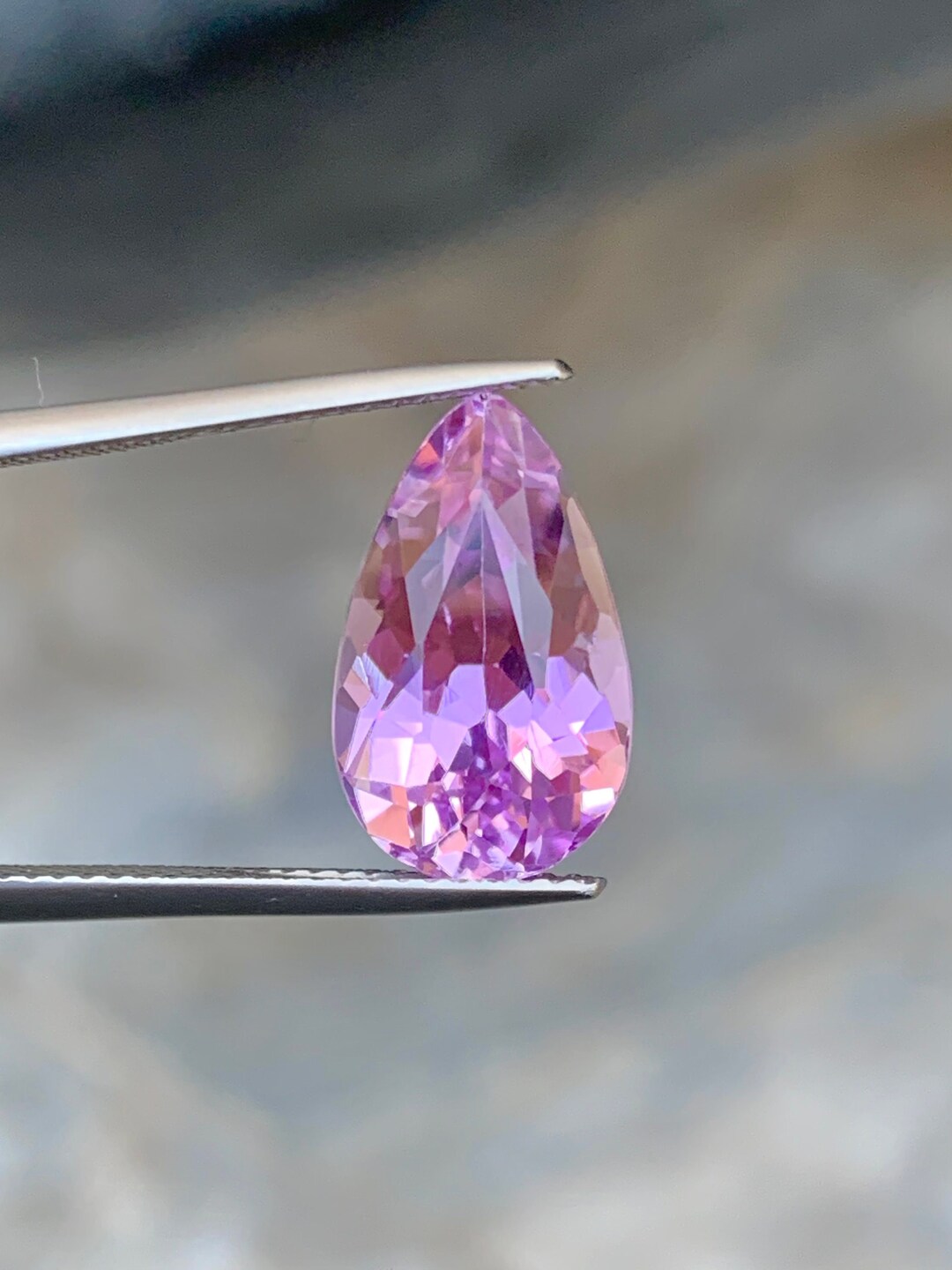 Pear Shape Kunzite Gemstone: 11 Ct Peach Pink Jewelry Stone - Etsy