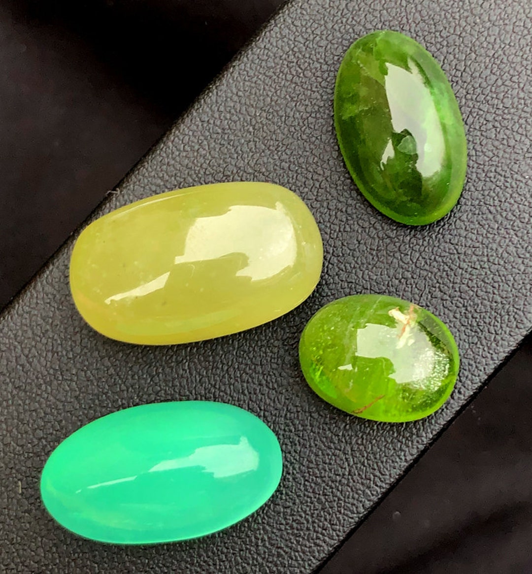 Peridot , Cats Eye , Grassular , Calcite Cabochons Gemstones - 86.75 ...