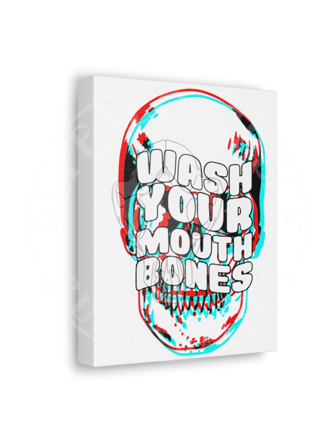 Wash Your Mouth Bones 3D Anaglyph Skull Spooky Horror Kids Bathroom ...