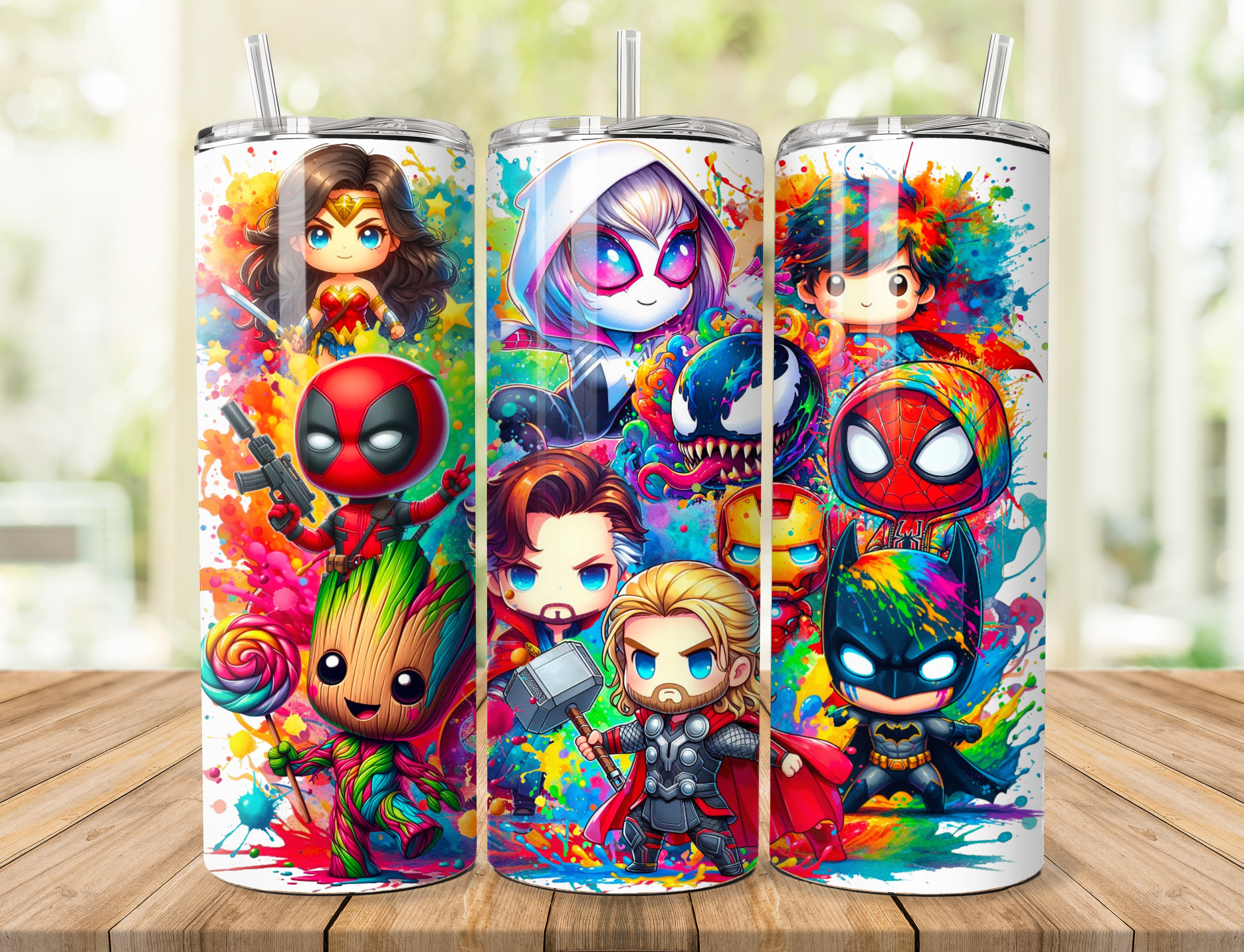 Colourful Hero Tumbler Wrap, 20oz PNG - Etsy