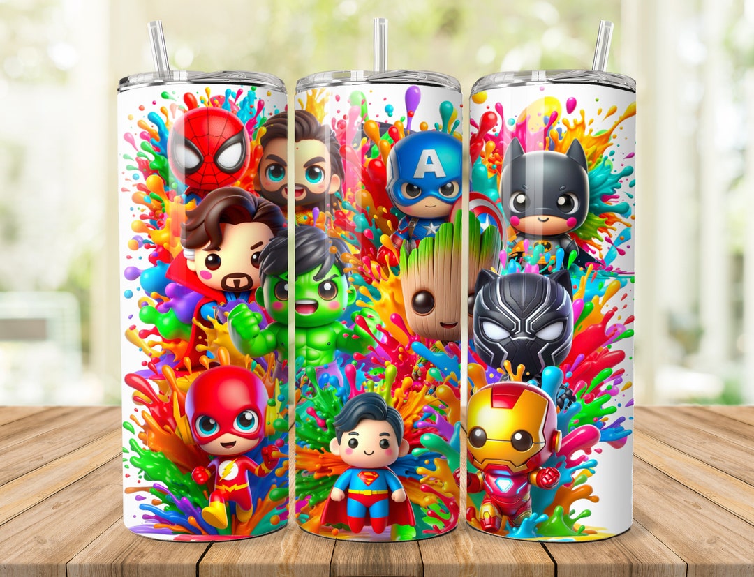 Hero Tumbler Wrap, Colour Splash, 20oz PNG - Etsy