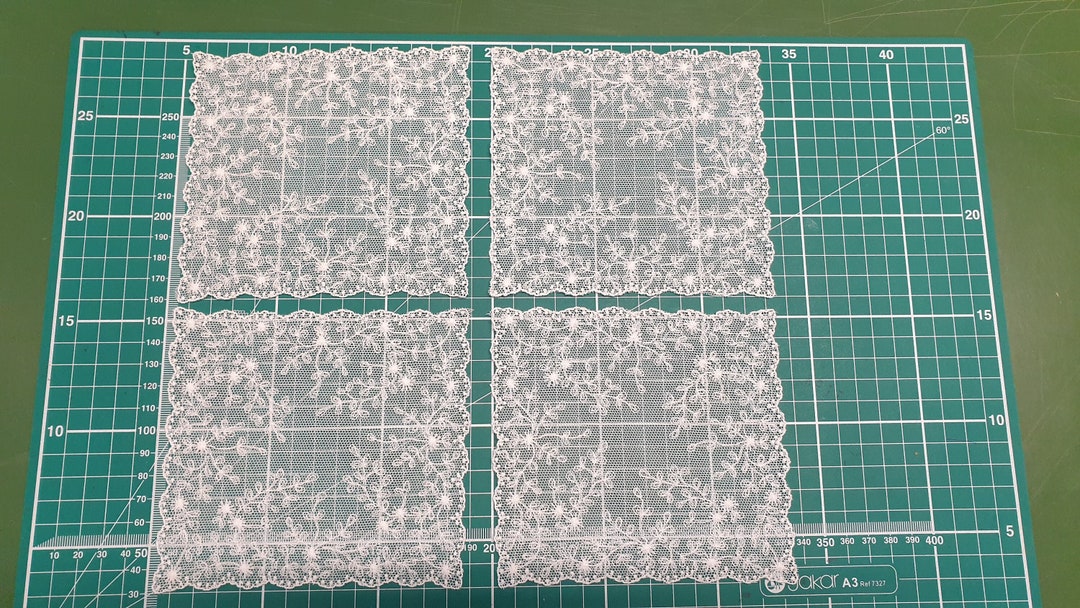 Old White Cotton Net Embroidered Doilies/ Coasters (pack of 4) - Etsy