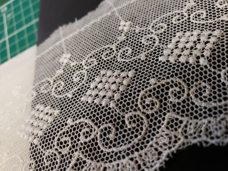 Nottingham Lace Embroidered Cotton Net Trim. - Etsy