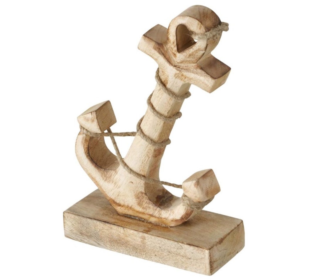 Anchor Mango Wood 21 Cm BROWN Stand Ship Anchor BB597 Decoration ...