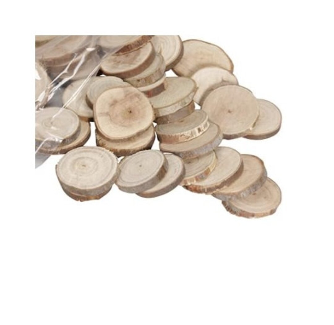 50 PCS Wooden Discs 3-6 Cm Round Tree Discs Wooden Discs Birch Tree ...