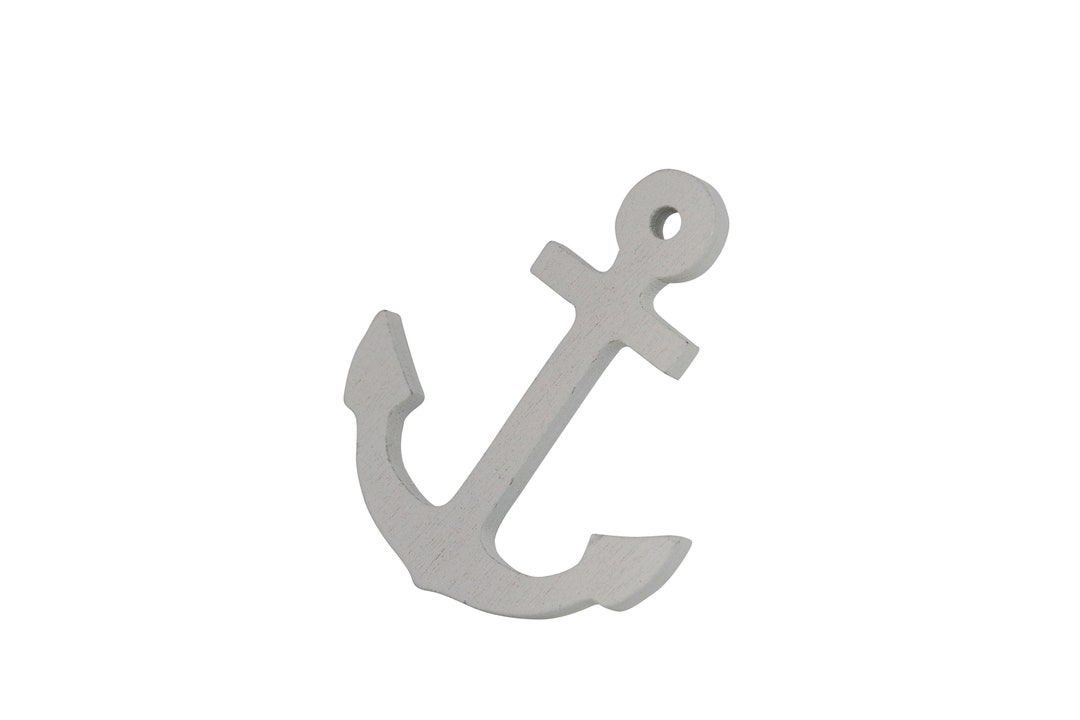 Pack of 12 Wooden Anchors 6 Cm White Decorative Wooden Anchor Table ...