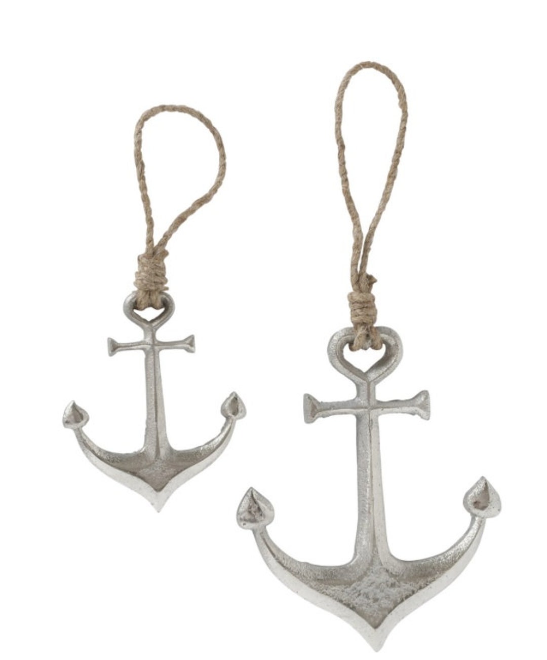 Set of 2 Metal Anchors Silver Colored Hangers Iron Metal Anchor ...
