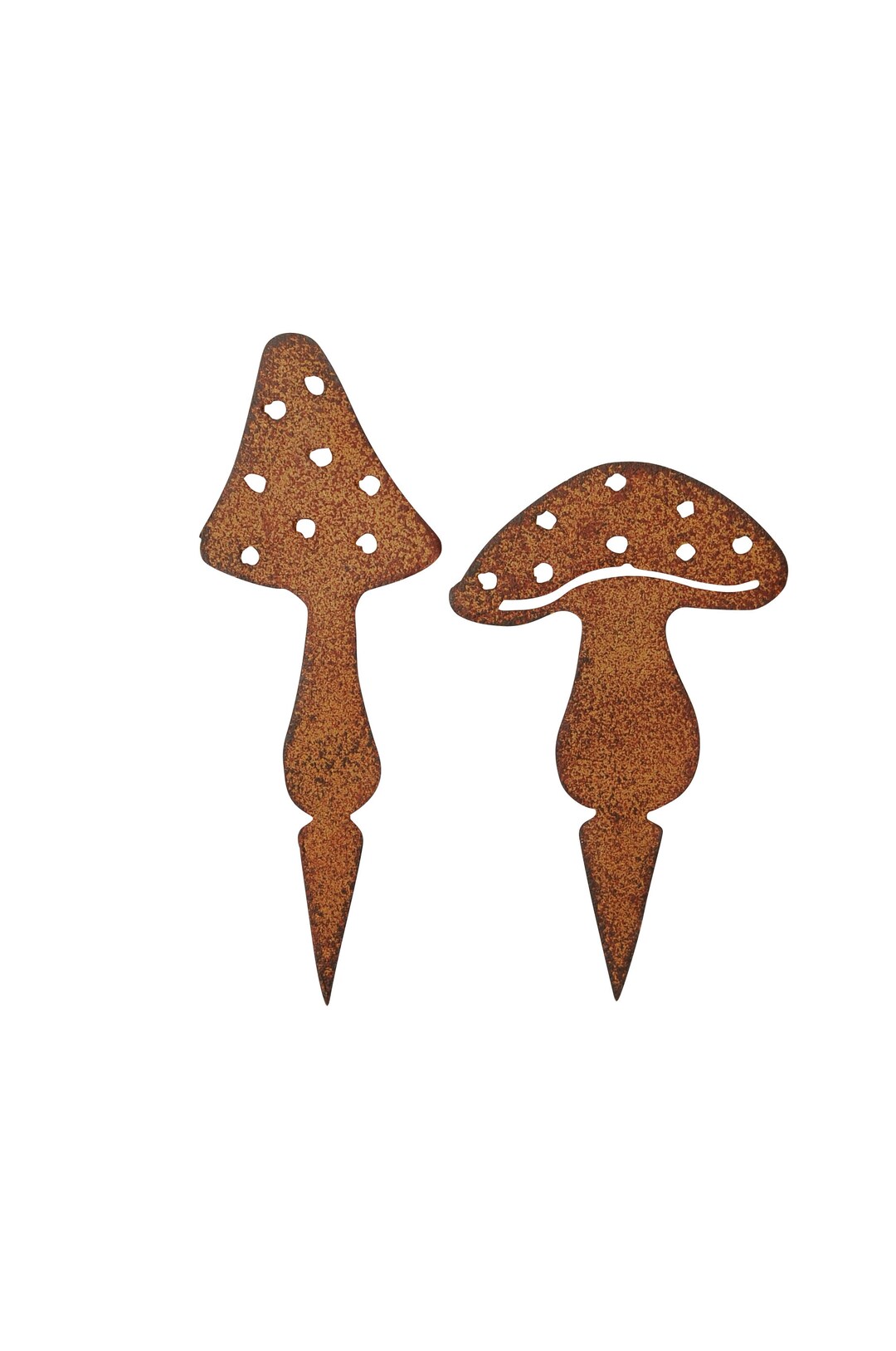 2 Pieces Decorative Mushrooms Rust Colored Brown Metal Mushrooms Garden ...