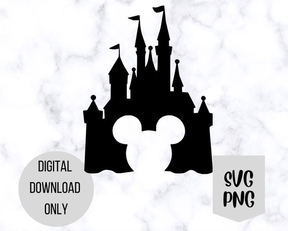 Castle Mickey Head SVG and PNG | Etsy