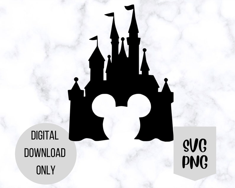 Castle Mickey Head SVG and PNG - Etsy