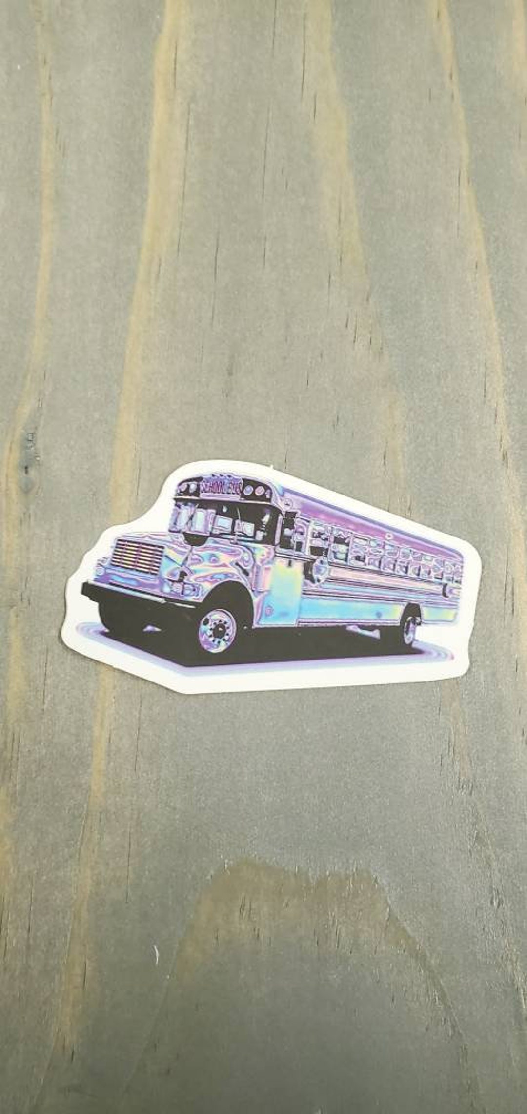 Stickers Holographic School Bus Aesthetic Girl Laptop - Etsy