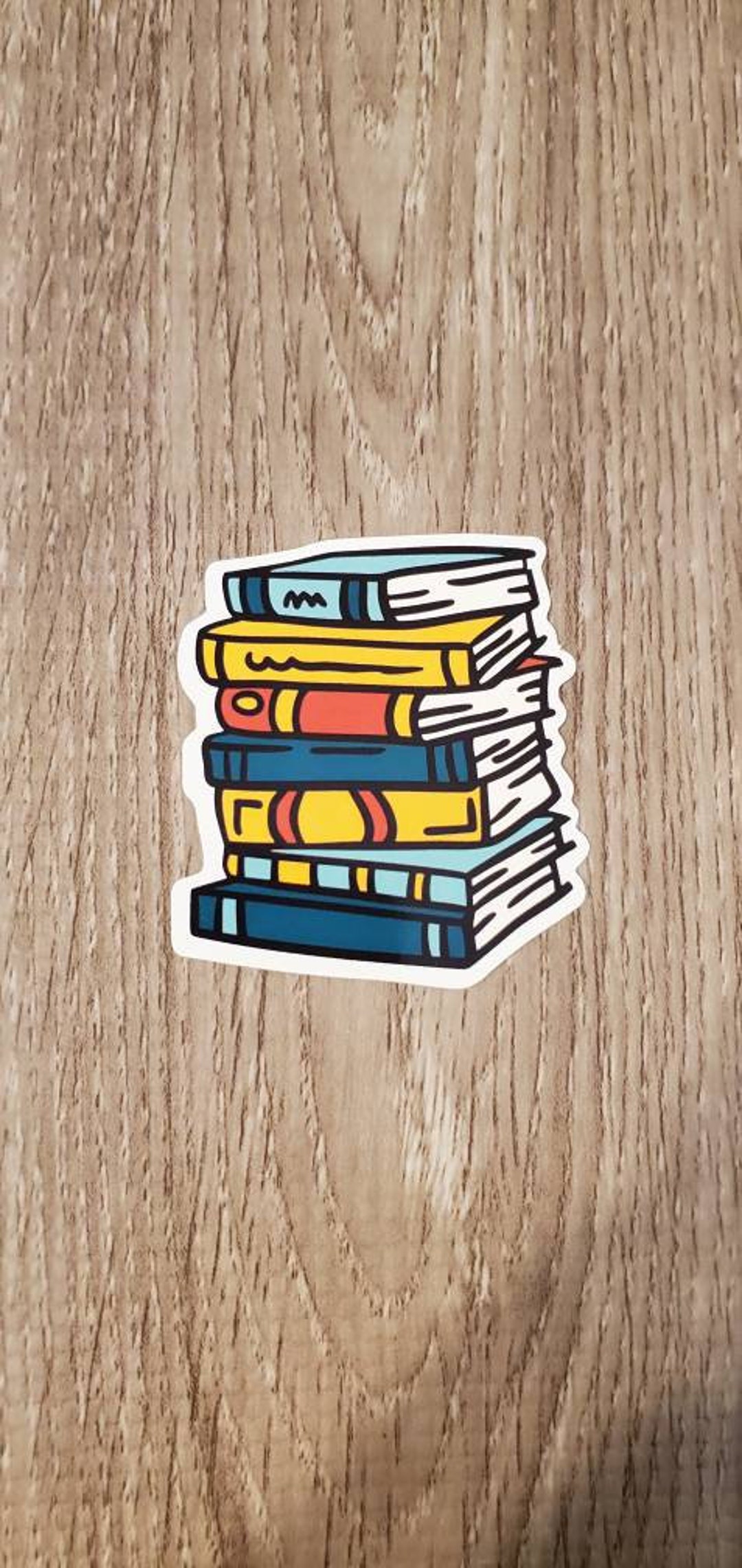 Sticker Book Stack Colorful Literature Book Lover Nerd Aesthetic ...