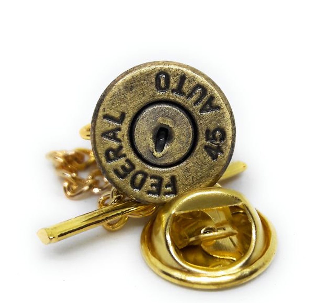 Latón 45 cal, Bullet Shell Tie Tack - Etsy España