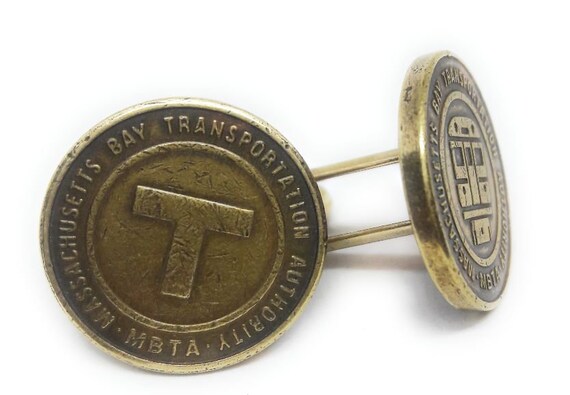 Boston MBTA Transit Token Cufflinks - Etsy