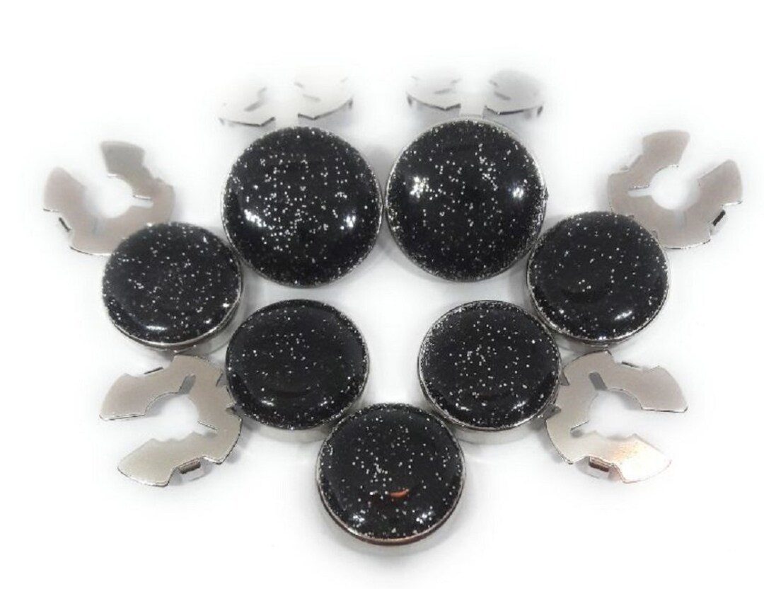 Black Diamond Dust Formal Button Covers - Etsy