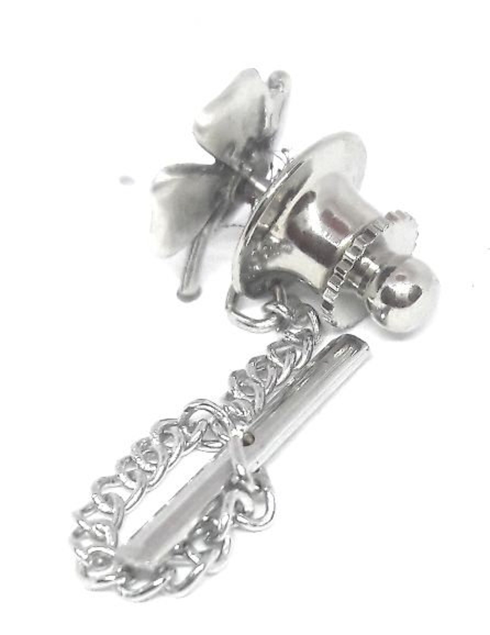 Satin Sterling Silver Four Leaf Clover Tie Tack - Etsy