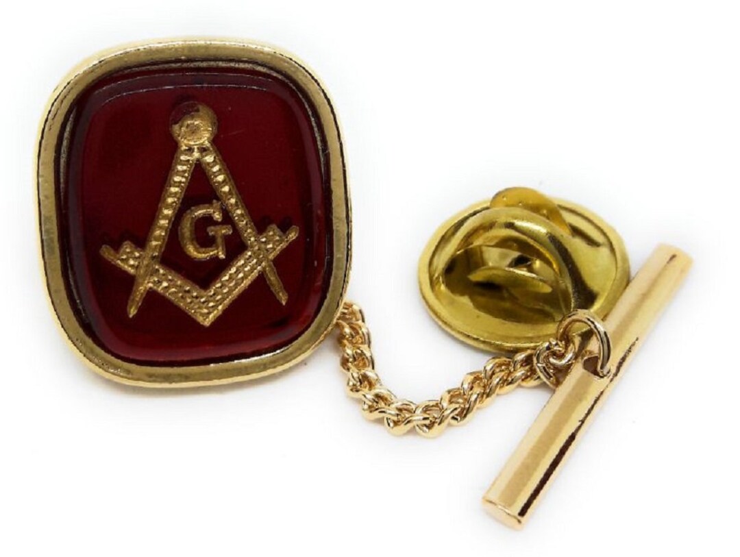18kt Gold Plated Masonic Insignia Tie Tack/lapel Pin - Etsy