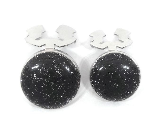 Black Diamond Dust Formal Button Covers - Etsy