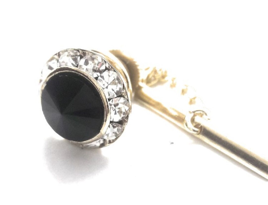 Gold Plated Crystal Tie Tack Choose a Color - Etsy