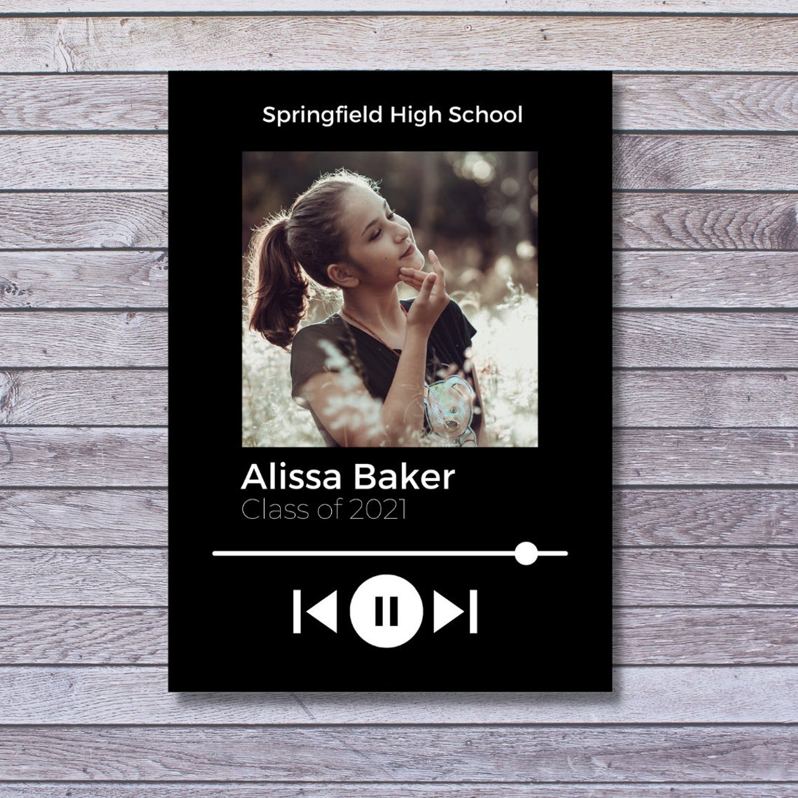 Spotify Graduation Announcement Invitation, Canva and Photoshop ...