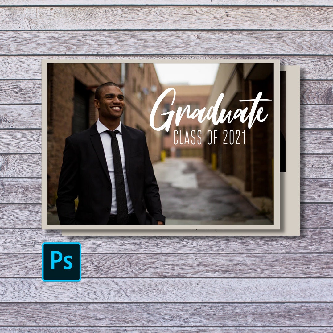Graduation Announcement Invitation, Photoshop Template, PSD Template ...
