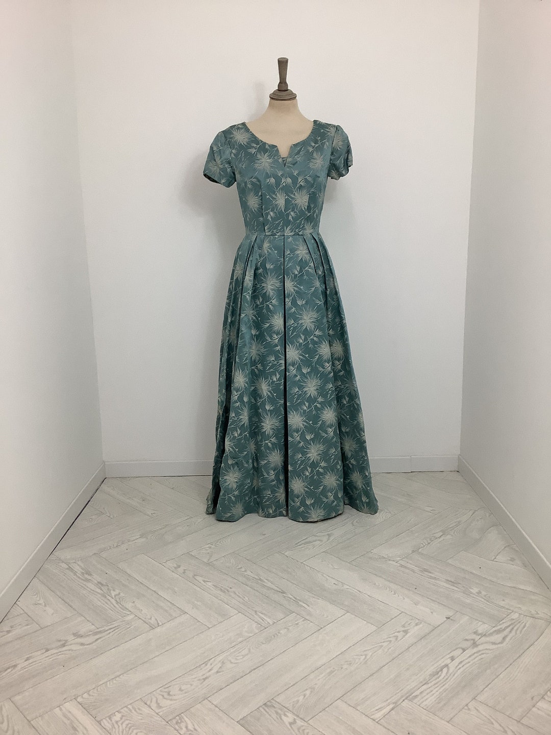 RARE Vintage 50s Handmade Dress Brocade Cocktail Gown Evening Ballgown ...