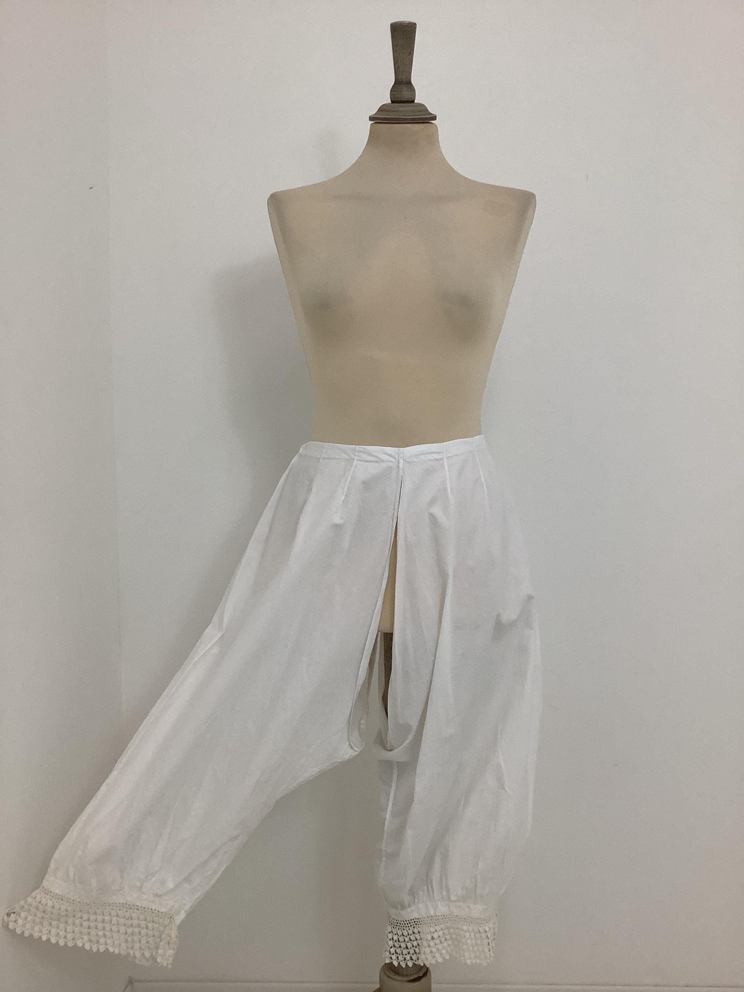 Antique Victorian Pantalets White Lace Pants Drawers Vintage Open ...