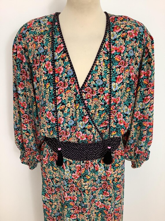 Vintage 1980s iconic Diane Freis dress ditsy floral r… - Gem