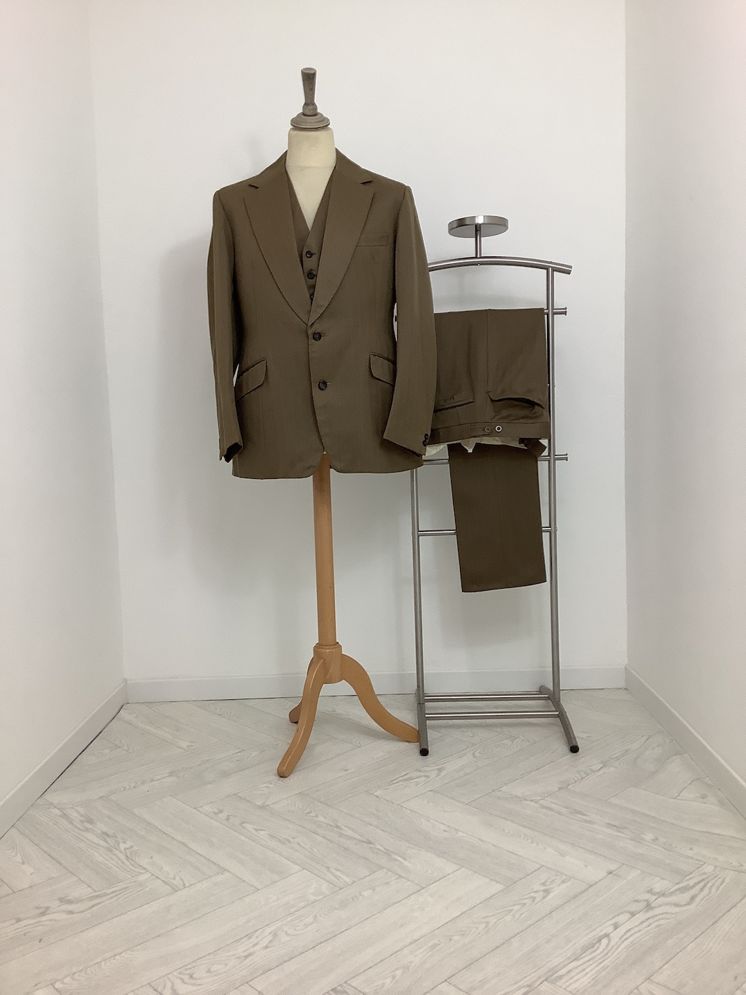 Vintage 70s Tailored 3 Piece Suit Mod Pinstripe Jacket Waistcoat ...
