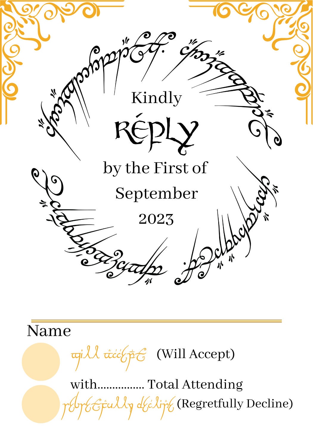 Lord of the Rings Wedding Invitation | Save the Date Party LOTR Geeky ...