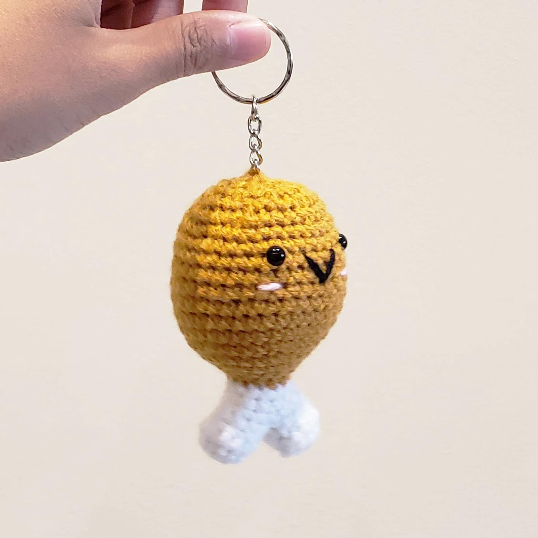 Fried Chicken Leg Amigurumi Keychain Summer Plush Toy Pet - Etsy
