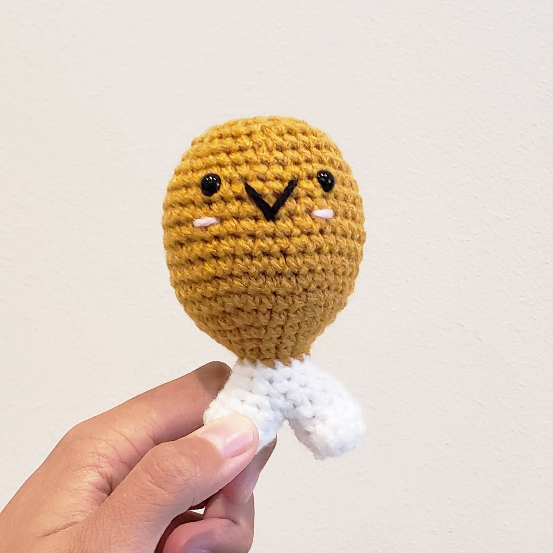 Fried Chicken Leg Amigurumi Keychain Summer Plush Toy Pet - Etsy