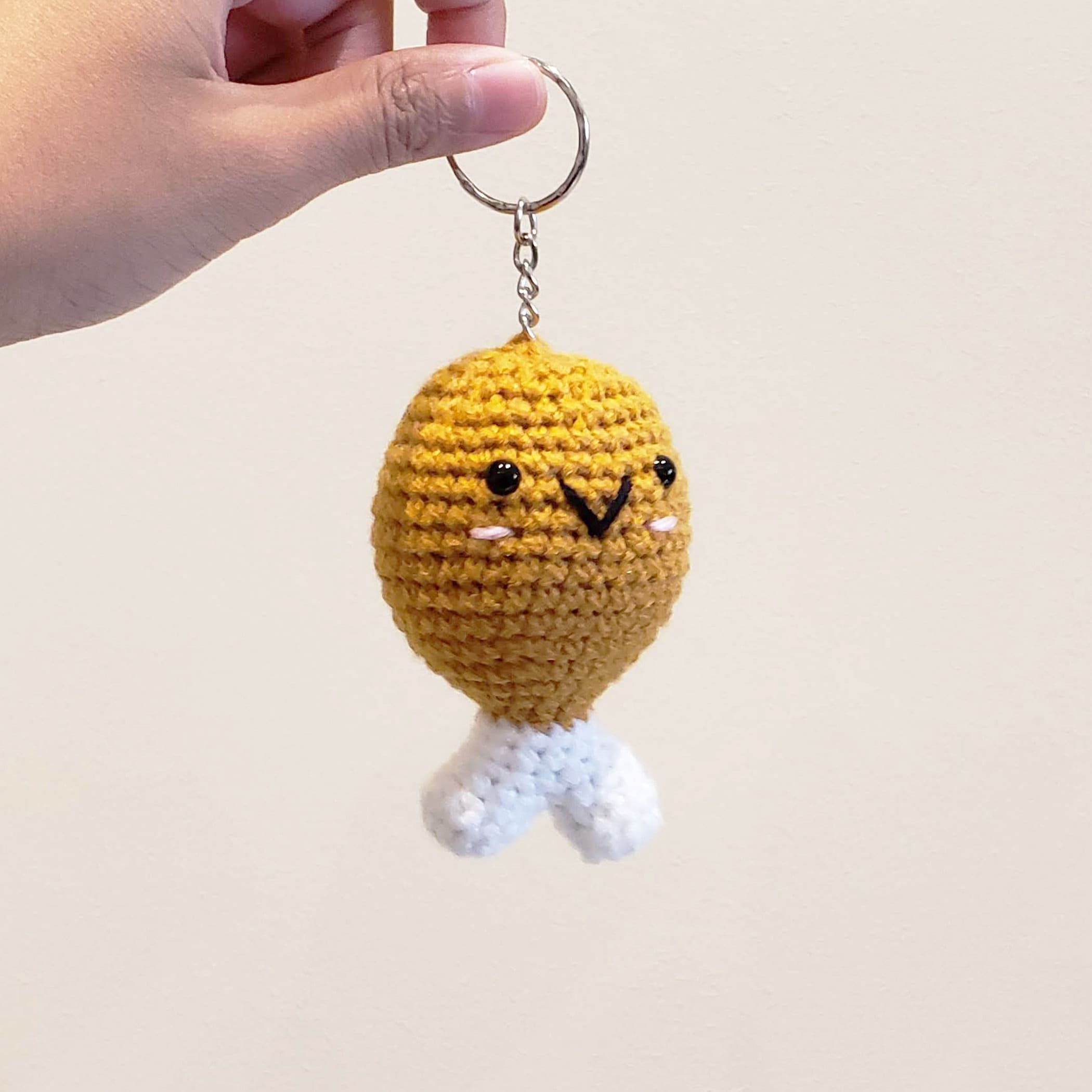 Fried Chicken Leg Amigurumi Keychain Summer Plush Toy Pet - Etsy
