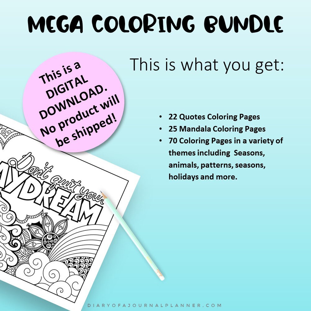 Coloring Pages Bundle, Adult Coloring Pages PDF, Digital Coloring Book ...
