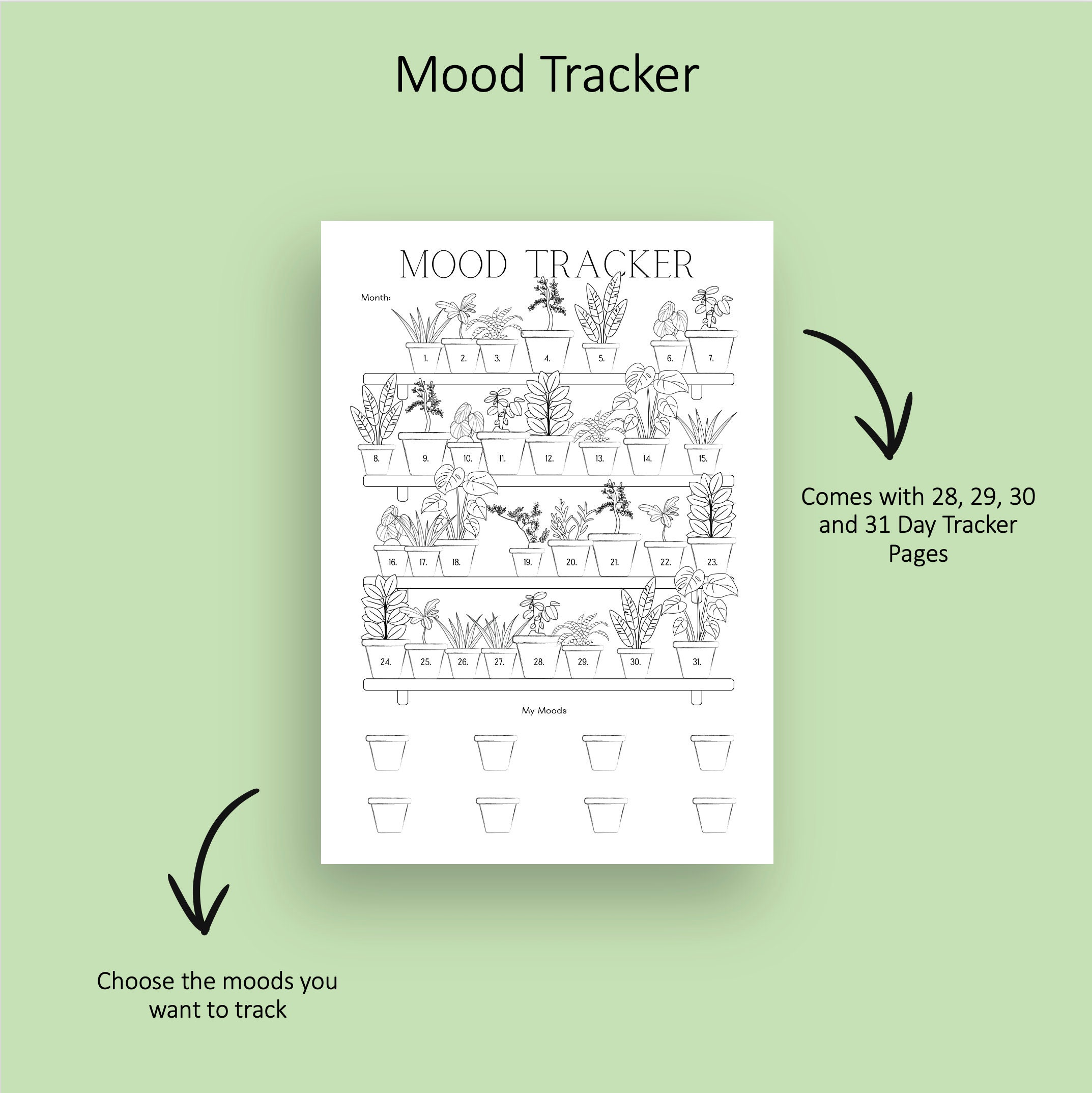 Plant Lover Planner Printable, Plant Theme Bullet Journal, Plant ...