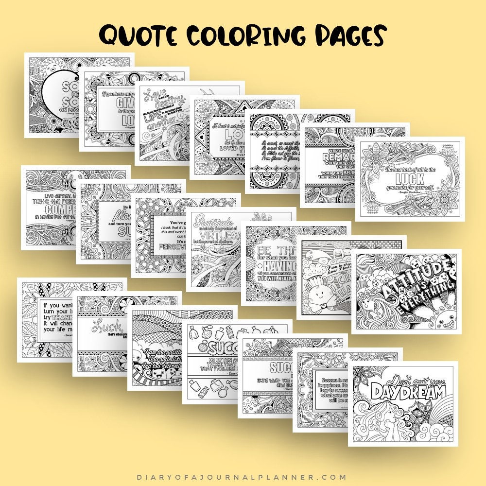 Quotes Coloring Pages, Digital Coloring Book, Adult Coloring Pages PDF ...