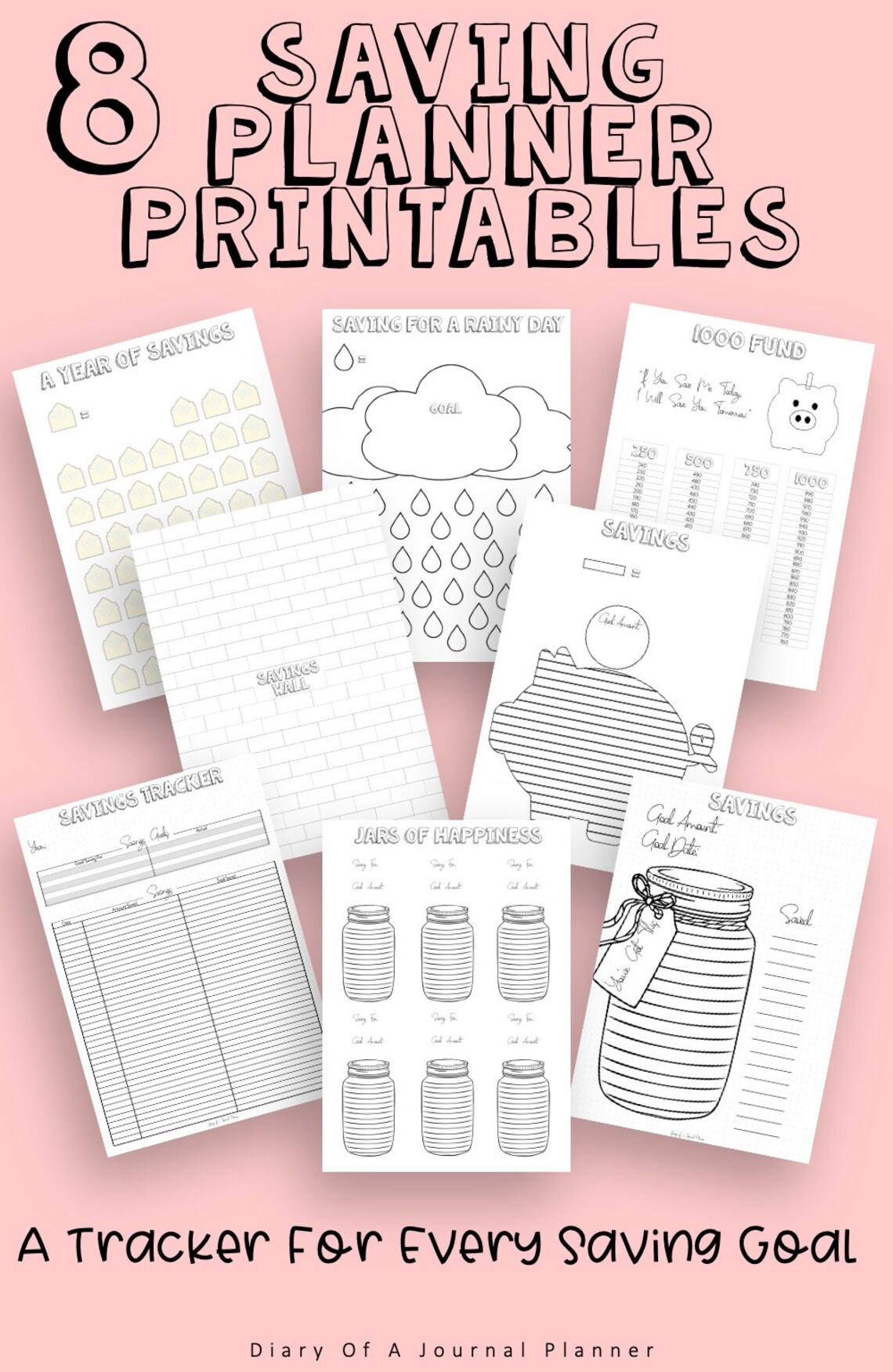 Savings Tracker Bundle Bullet Journal Savings Trackers - Etsy