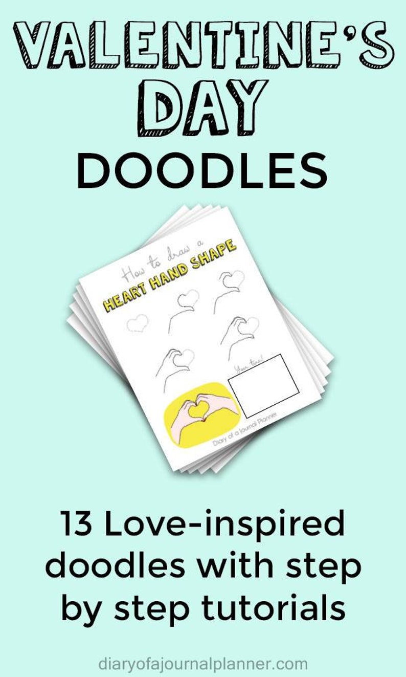 Valentine's Day Doodle Tutorials, Love Theme Step by Step Doodles ...