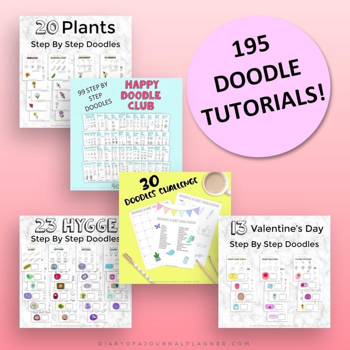 Doodle Tutorial Bundle Step by Step Doodles Learn How to - Etsy